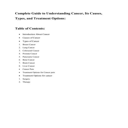 Complete Guide to Understanding Cancer, Its Causes, Types, and ...