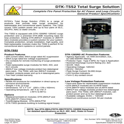Ditek 2LVLPF Data Sheet | PDF