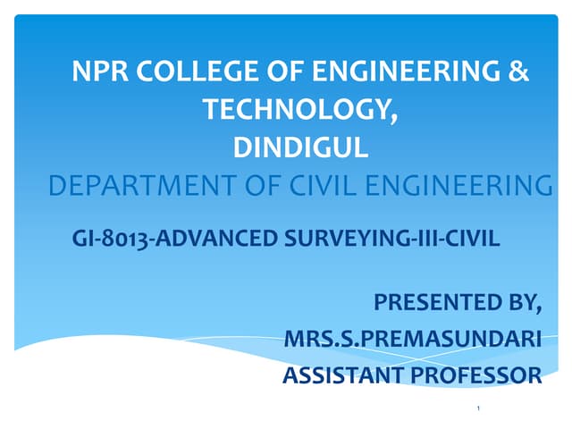 Electronic Distance Measurement (EDM) for Surveying | PPTX