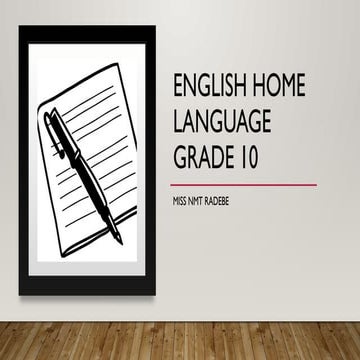 English Home Language Grade 10 lesson on Tenses | PPT