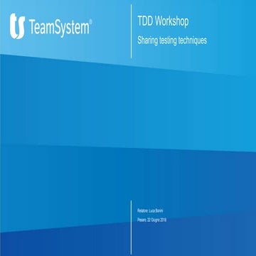 Tdd workshop - Prime Factors Kata | PPT