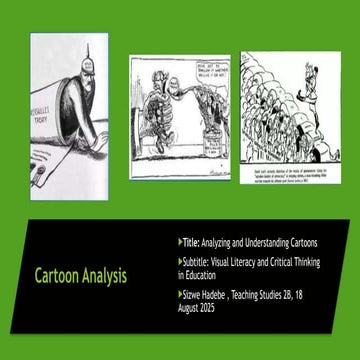 Cartoon Analysis for English class Grade 11 - 12 level | PPTX