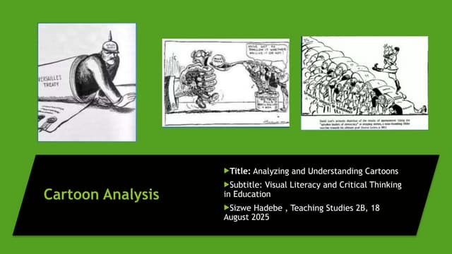 Cartoon Analysis for English class Grade 11 - 12 level | PPTX