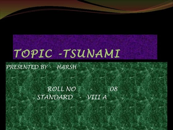 project on Tsunami | PDF