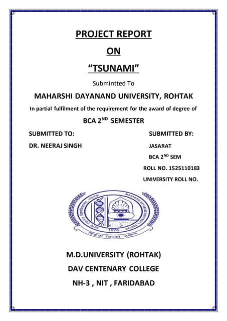 Natural Disaster project . | PPTX