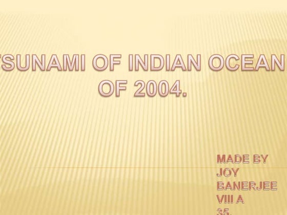 Indian ocean tsunami case study | PPTX