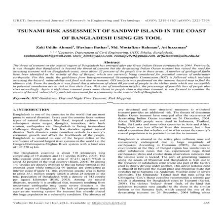 Tsunami risk assessment of sandwip island in the coast | PDF