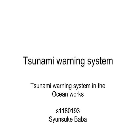 Tsunami warning system | PDF