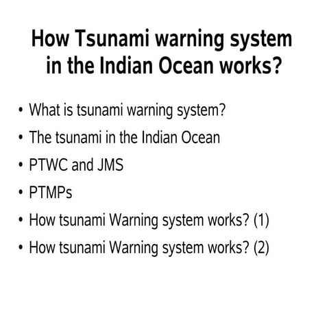 Tsunami warning system in the Indian ocean | PDF