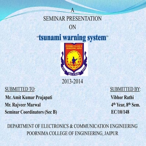 Tsunami warning system | PPTX