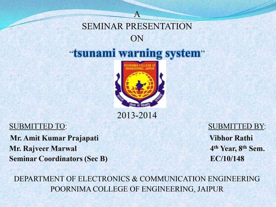 The tsunami warning system (week 12 cwhw) | PDF
