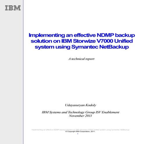 Implementing an effective NDMP backup solution on IBM Storwize V7000 ...