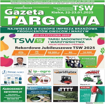 Gazeta Targowa - Targi Sadownictwa i Warzywnictwa TSW 2025 | PDF