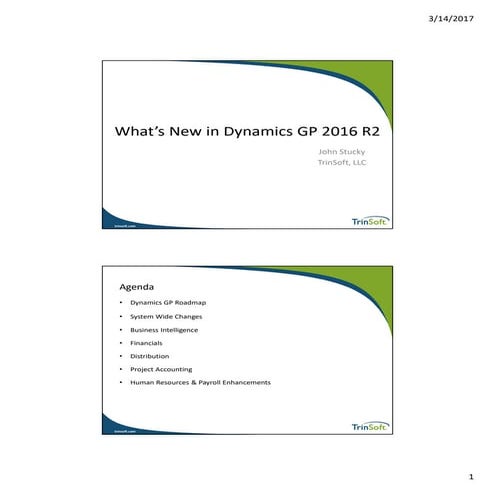 What's New in Microsoft Dynamics GP 2016 R2 | PDF
