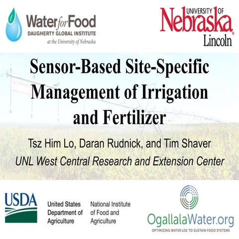 Sensor-Based Site-Specific Management of Irrigation and Fertilizer | PPT