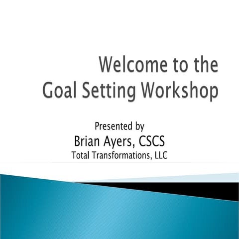 TT Fitness Goal Setting Presentation | PPT