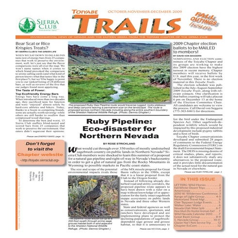 October - December 2009 Toiyabe Trails Newsletter, Toiyabe Sierra Club ...