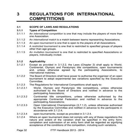 Regulation Table Tennis | PDF