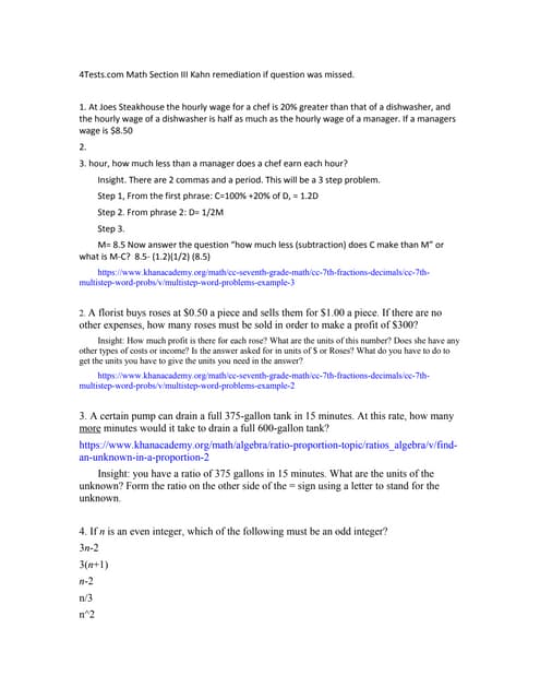 Kahn Help for ACT Math II | PDF