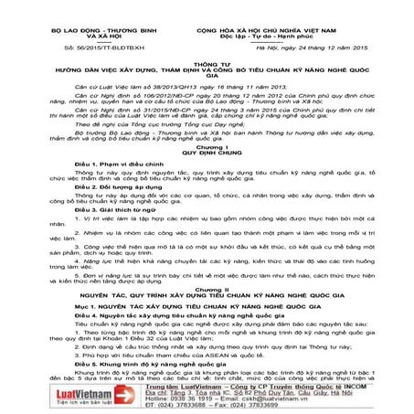 Tt56 2015-bld tieu chuan ky nang nghe qg | PDF