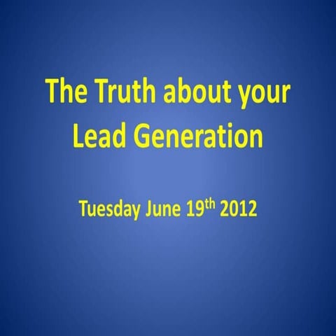 Common Issues with Lead Generation Quality | PPTX