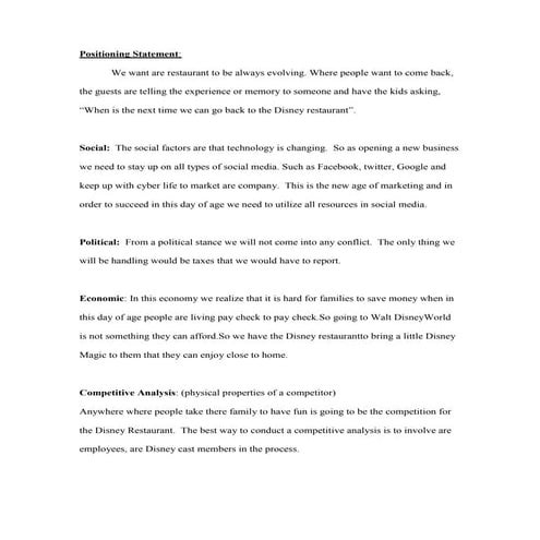 T&t disney mktg plan | PDF