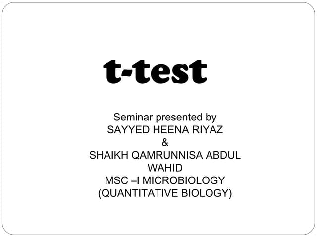T Test Statistic Ppt Standardized Testing Educational Assessment