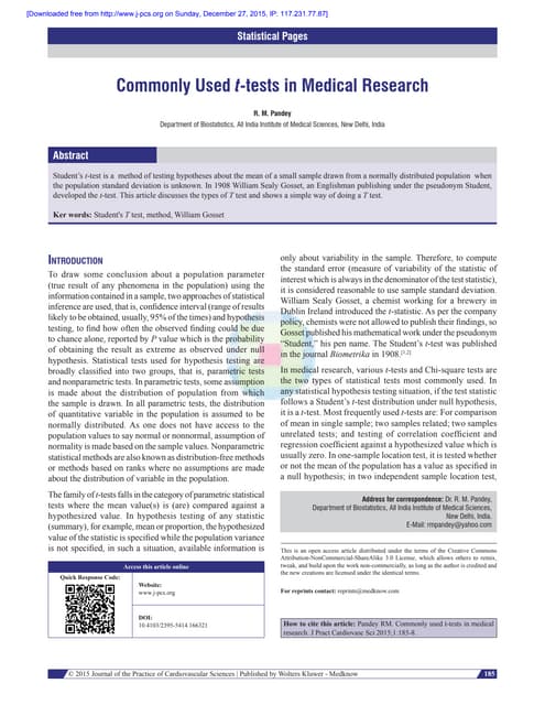 Student t test | PPTX