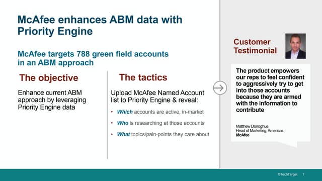 Techtarget Customer Success Mcafee Ppt