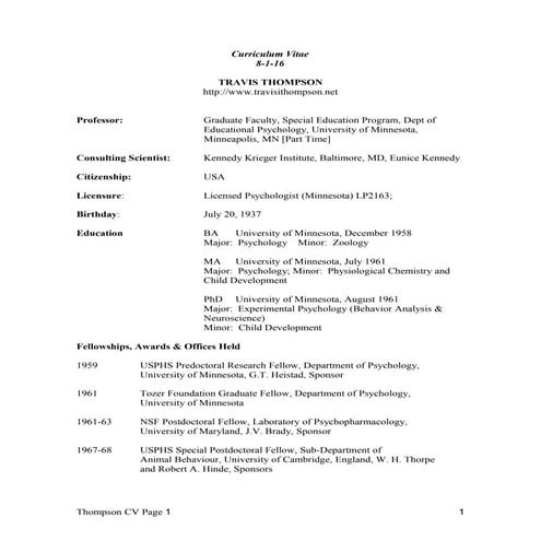 T thompson cv 2017 | PDF