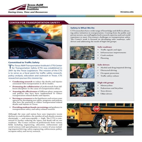 TTI's Center for Transportation Safety | PDF