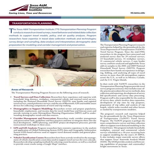 Transportation Planning | PDF