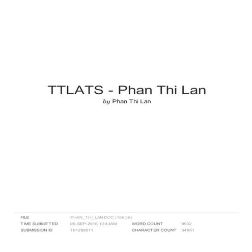 Luận án tiến sĩ tóm tắt Phan Thi Lan - Phật Giáo | PDF