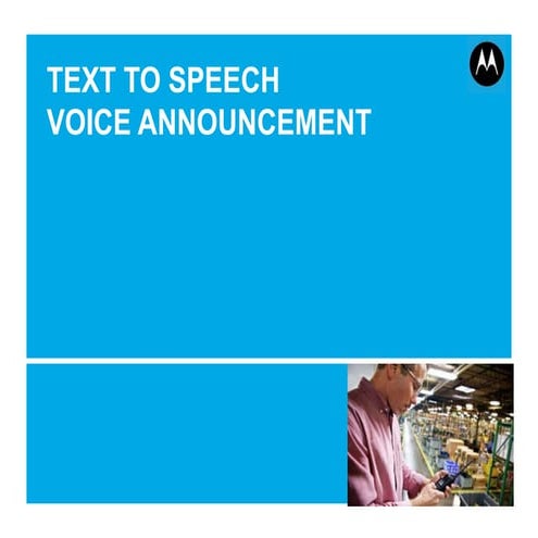 Motorola MotoTRBO Text to Speech Voice Announcement | PDF