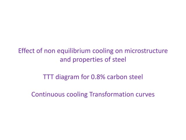 Time-Temperature-Transformation Diagram (TTT Diagram) | PDF
