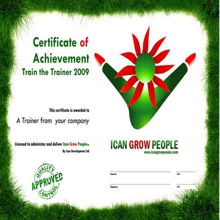 Train The Trainer Certificate | PDF | Vocational Training | Careers