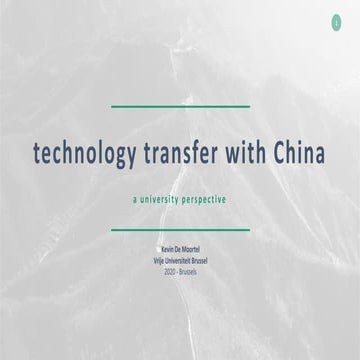 Technology Transfer with China: a University Perspective | PPT