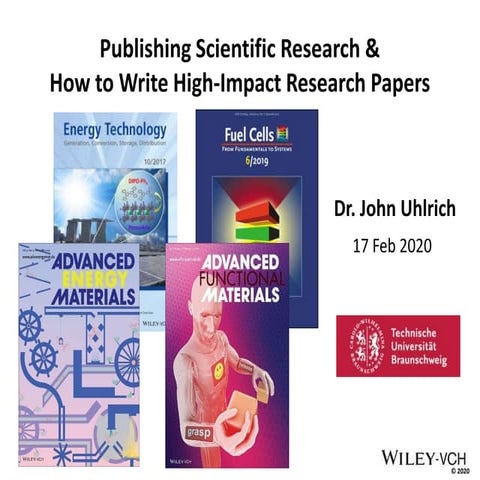 Publishing Scientific Research & How to Write High-Impact Research ...