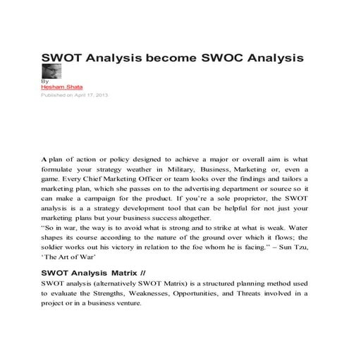 Swot becomes swoc | DOCX