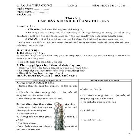 GIAO AN THU CONG 2 Tuan 25 | PDF