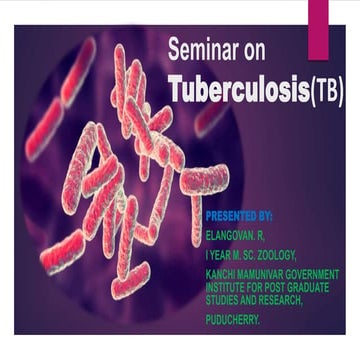 Introduction ot Tuberculosis disease (TB) | PPTX