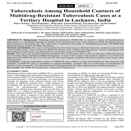 Tuberculosis among household contacts of multidrug resistant ...