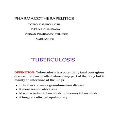 CASE PRESENTATION ON TUBERCULOSIS | PPTX
