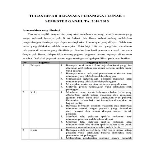 Tugas Besar RPL 1 | PDF