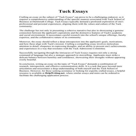 Tuck Essays | PDF
