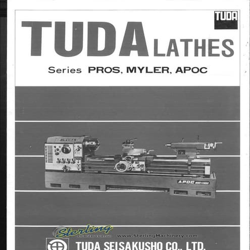 Tuda lathes series pros, myler, and apoc brochure | PDF
