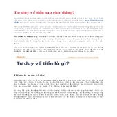 Tu duy ve tien dung roi tien se den voi ban sau | PDF | Free Download