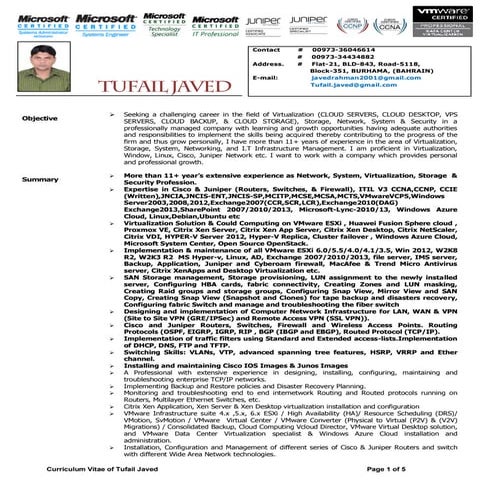 Tufail javed -cv | PDF