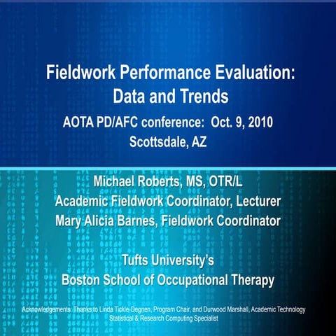 Tufts Fwpe Data Analysis For Aota Pd Afc | PPTX | Educational ...