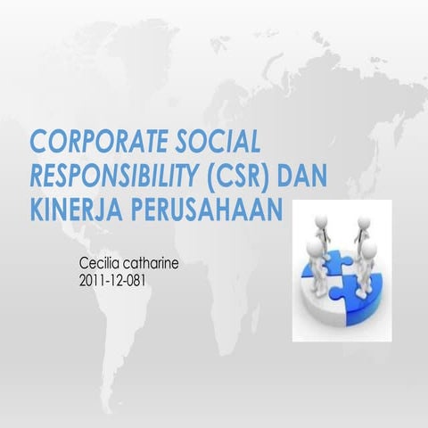 CORPORATE SOCIAL RESPONSIBILITY (CSR) DAN KINERJA PERUSAHAAN | PPTX